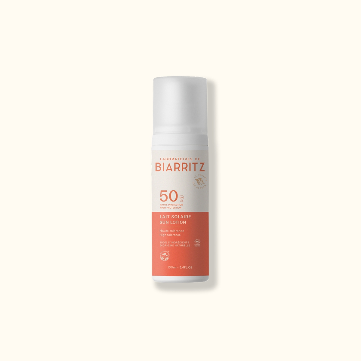 Certified organic Tinted Face Sunscreen SPF50